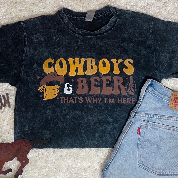 Tops | Vintage Style Cowboys Beer Crop Top | Poshmark